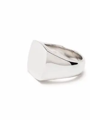 Tom Wood Cushion Polished Signet Ring - Silver
