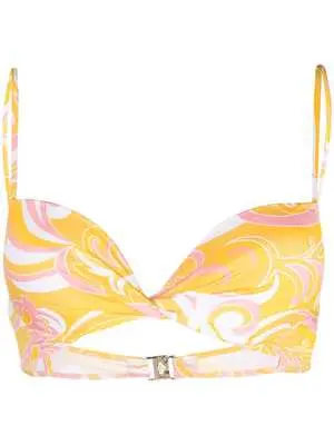 Emilio Pucci Albizia-print Padded Bikini Top