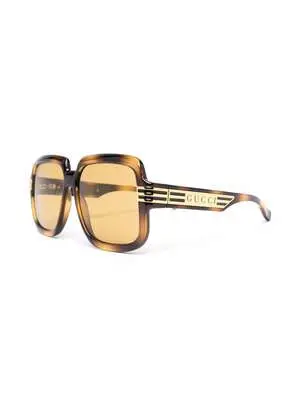 Gucci Tortoiseshell Oversized-frame Sunglasses