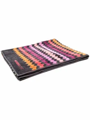 Missoni Zigzag Logo-knit Cotton Towel - Black
