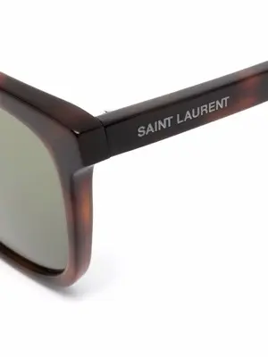 Saint Laurent Tortoiseshell Square Frame Sunglasses
