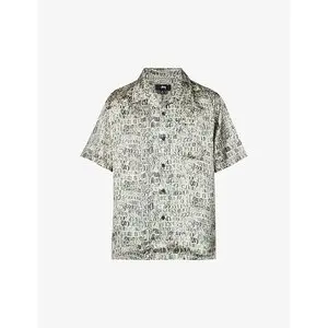 StüSsy Crocodile-Print Relaxed-Fit Silk Shirt - One-Color