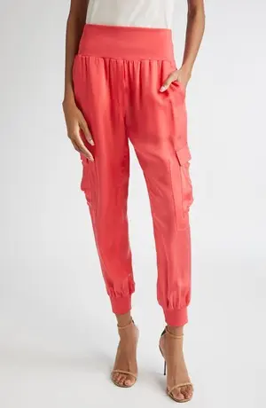 Cinq À Sept Cinq À Sept Giles Cropped Cargo Joggers Cherry Lemon