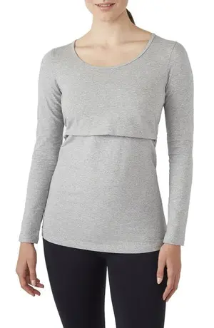 MODERN ETERNITY Maternity/nursing Tee - Steel Grey Melange