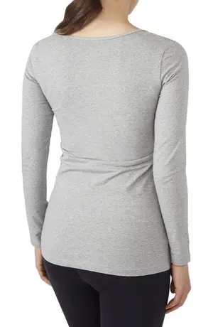 MODERN ETERNITY Maternity/nursing Tee - Steel Grey Melange