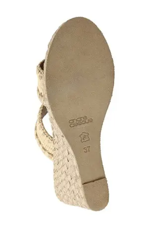 Andre Assous Nolita Raffia Wedge Slide Sandals - Sand