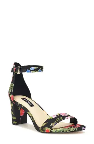 Nine West Nine West Pruce Ankle Strap Sandal Black Floral