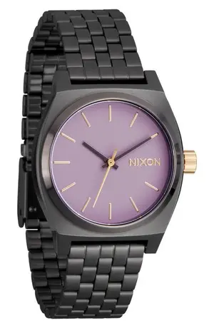 Nixon Nixon Medium Time Teller Bracelet Watch Gunmetal/lavender/gold