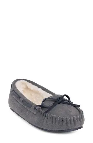 Minnetonka Cally Slipper - Grey Suede