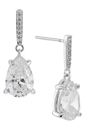 Nadri Colette Drop Earrings - Rhodium