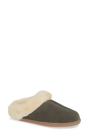 Minnetonka Sheepskin Mule Slipper - Grey Suede