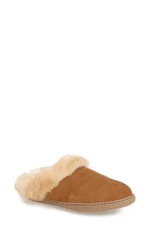 Minnetonka Sheepskin Mule Slipper - Tan Suede