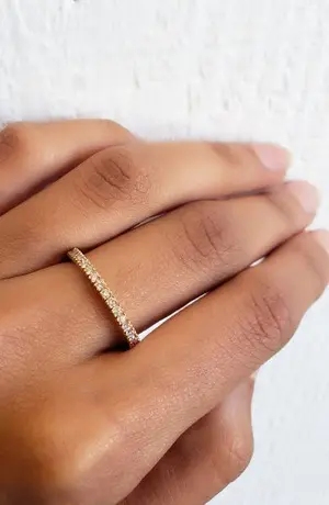 Sethi Couture Prong Set Diamond Band Ring - Gold