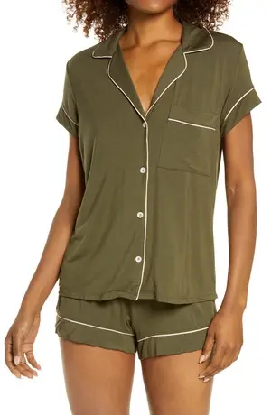 Eberjey Gisele Short Pajamas Avocado/ Antique Rose