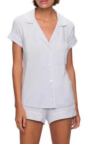 Eberjey Gisele Short Pajamas Ice Blue/ivory