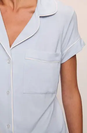 Eberjey Gisele Short Pajama Set - Ice Blue/ivory