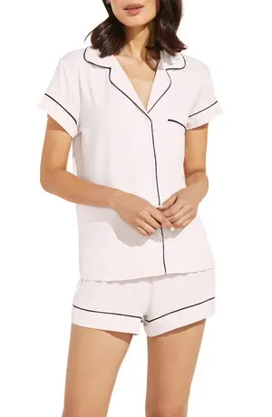 Eberjey Gisele Short Pajamas Light Sorbet/ Black