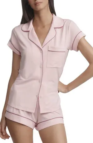 Eberjey Gisele Short Pajamas - Pale Pink/fig