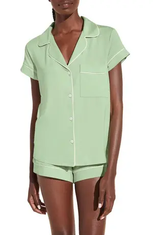 Eberjey Gisele Short Pajamas Pistachio/ Ivory