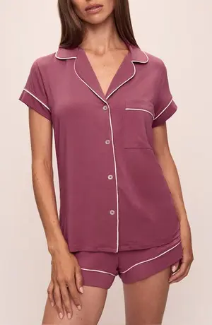 Eberjey Gisele Short Pajamas Raspberry/ Ivory