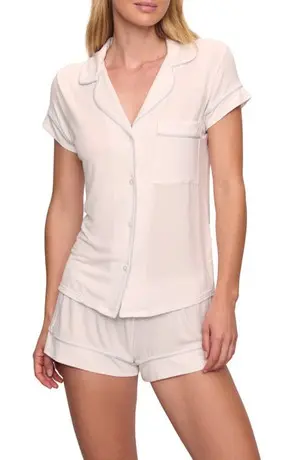 Eberjey Gisele Short Pajama Set - White/ice Blue