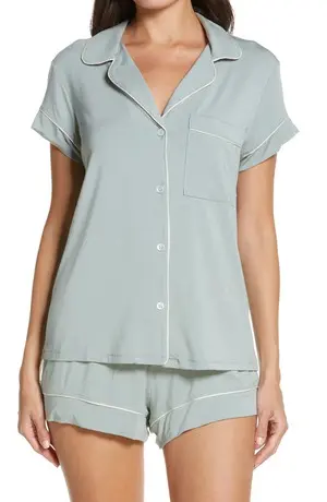 Eberjey Gisele Short Pajamas Willow Green/bone