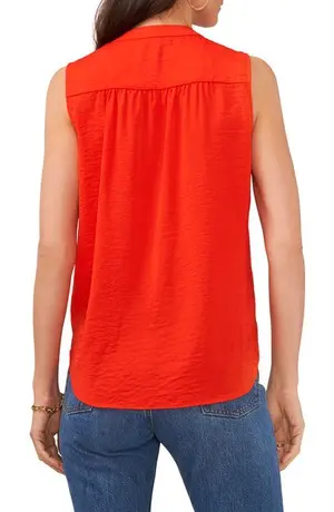 Vince Camuto Rumpled Satin V-neck Blouse