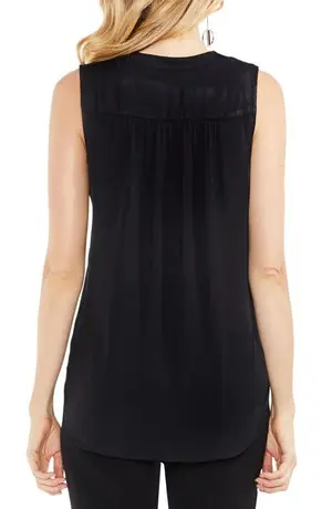 Vince Camuto Rumpled Satin V-neck Blouse