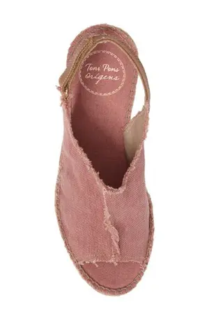 TONI PONS Lugano Espadrille Wedge Sandal - Light Pink Fabric