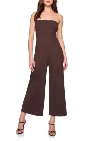 Susana Monaco Susana Monaco Strapless Wide-Leg Jumpsuit Java