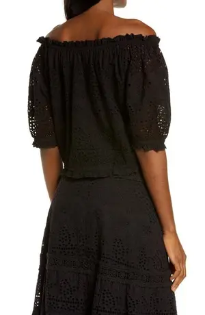 Melissa Odabash Francesca Eyelet Off The Shoulder Cover-up Top