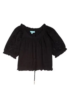 Melissa Odabash Francesca Eyelet Off The Shoulder Cover-up Top