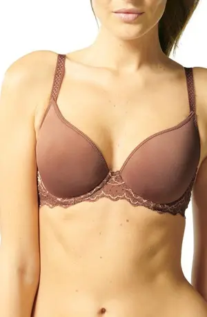 Simone Perele Caresse Underwire Plunge Bra Coco Brown