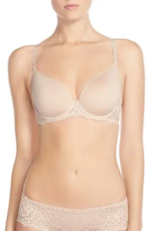 Simone Perele Caresse Underwire Plunge Bra - Peau Rose