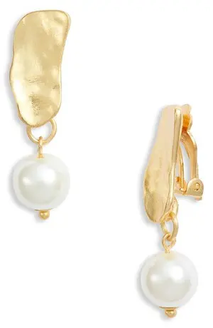 KARINE SULTAN Karine Sultan Organic Frame Clip-On Drop Earrings Gold