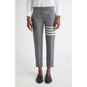 Thom Browne 4-bar Cropped Skinny Trousers - Med Grey