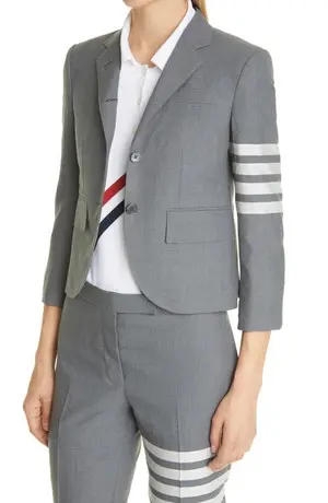 Thom Browne Stripe Wool Sport Coat - Med Grey