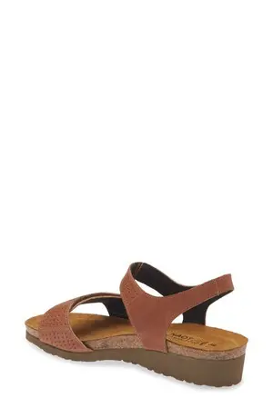 Naot Vivian Wedge Sandal - Latte Brown Leather
