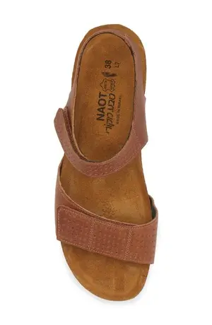 Naot Vivian Wedge Sandal - Latte Brown Leather