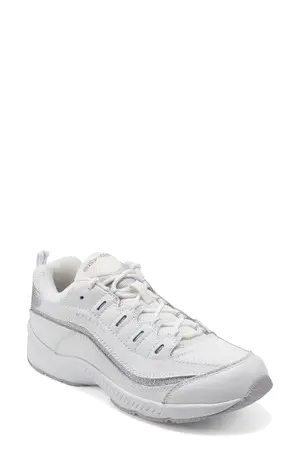 Easy Spirit Romy Lace-up Sneaker - White/ Light Silver