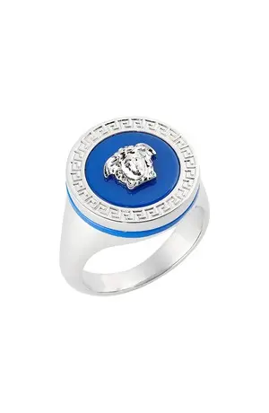 Versace Medusa Ring Palladium-royal Blue