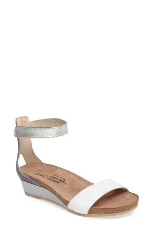 Naot Pixie Sandal - White/ Silver Combo Leather