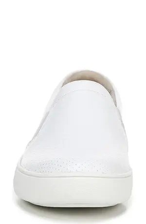 Naturalizer Marianne Slip-on Sneakers - White Perforated Leather