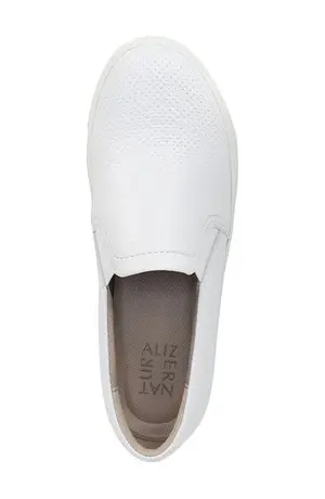 Naturalizer Marianne Slip-on Sneakers - White Perforated Leather