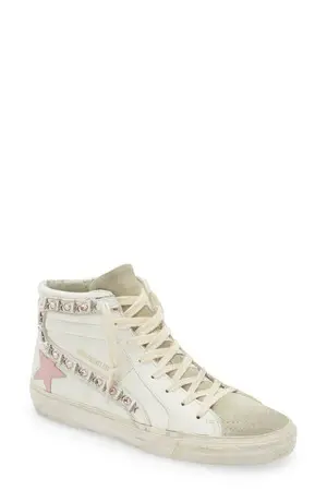 GOLDEN GOOSE Slide High-top Sneaker - White/ice/pink