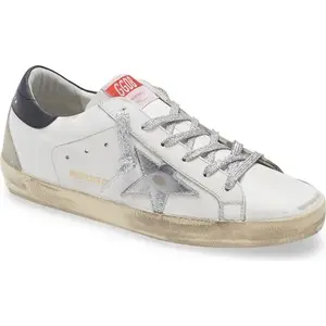 GOLDEN GOOSE Super-star Low-top Sneaker - White Leather/ Metallic Silver
