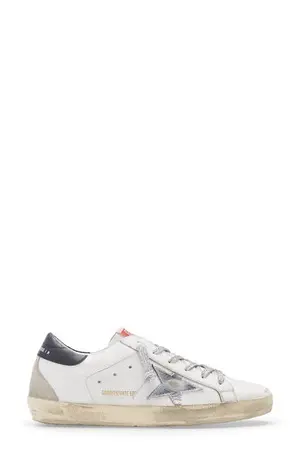 GOLDEN GOOSE Super-star Low-top Sneaker - White Leather/ Metallic Silver