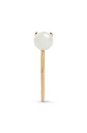 POPPY FINCH Ruby Baguette & Genuine Pearl Open Ring