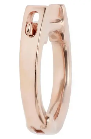 Ef Collection Mini Diamond Hoop Earrings - Rose Gold