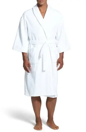 Majestic International Terry Velour Robe - White